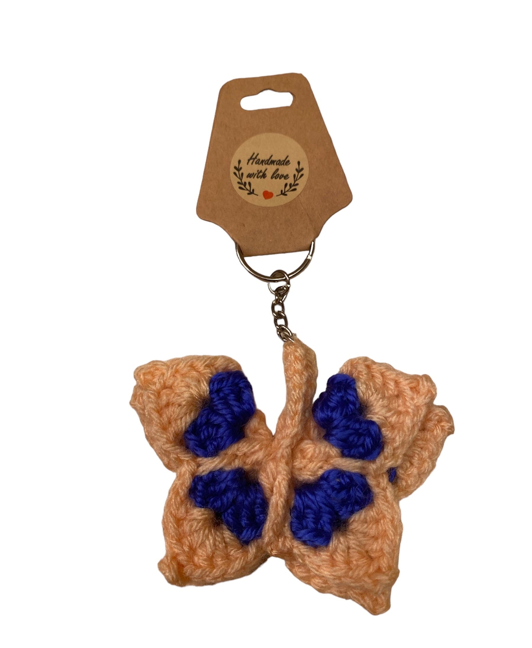 Handmade 3D Butterfly Key Chain Crochet Butterfly Keychains Rainbow ...