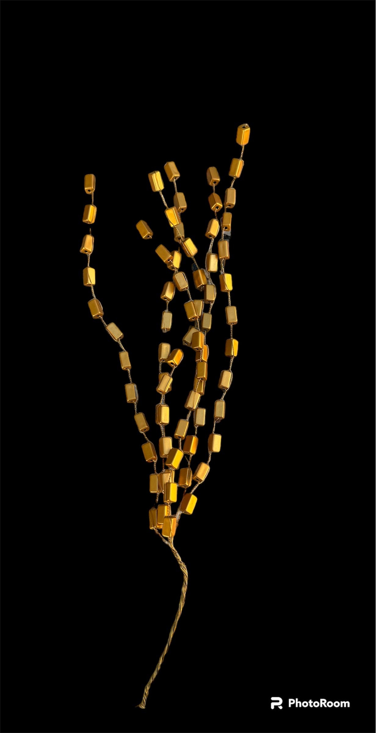 Golden Artificial Branches Hanging Beaded Branches Floral Arrangement ...