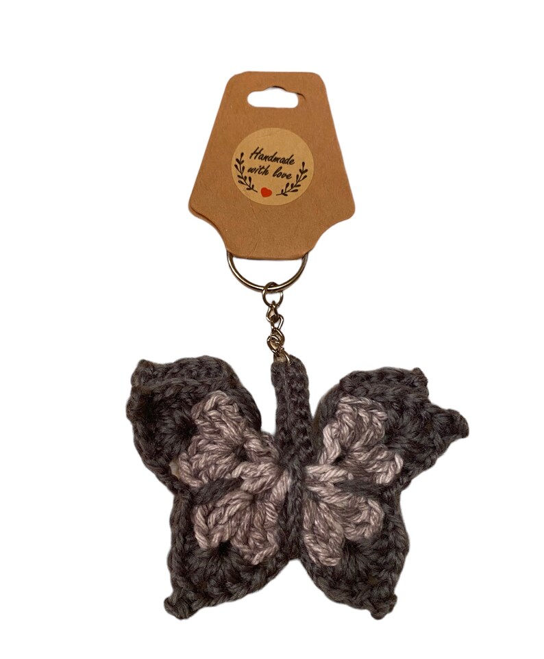 Handmade 3D Butterfly Key Chain Crochet Butterfly Keychains Rainbow ...