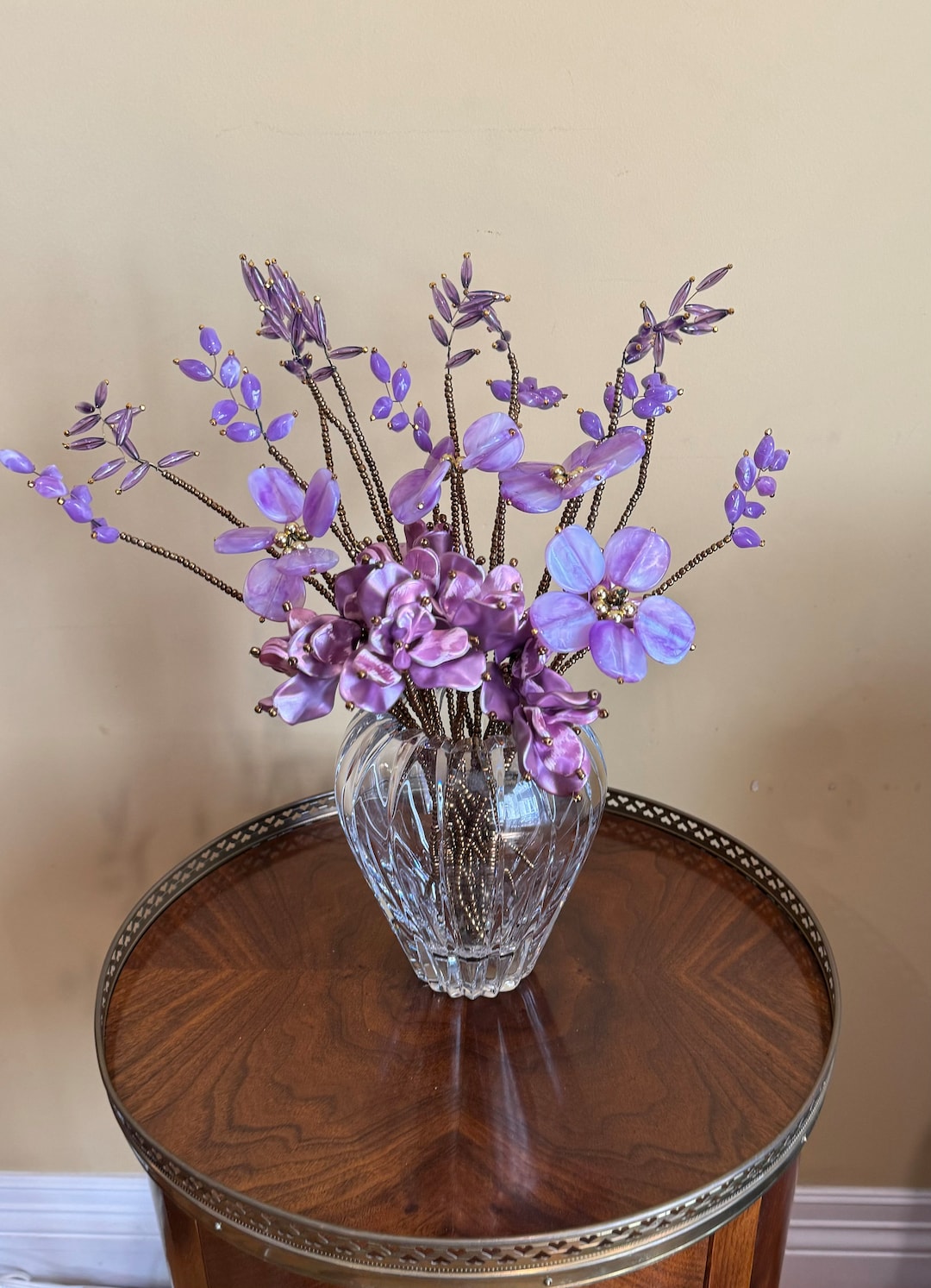 Bouquet Beaded Flower Stems | Flower Stems for Vase | Purple Flowers ...