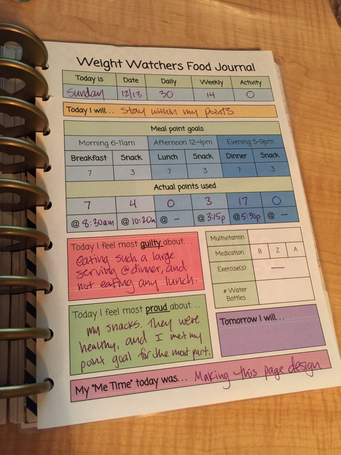 Weight Watchers Food Journal 7 X 9.25" - Etsy