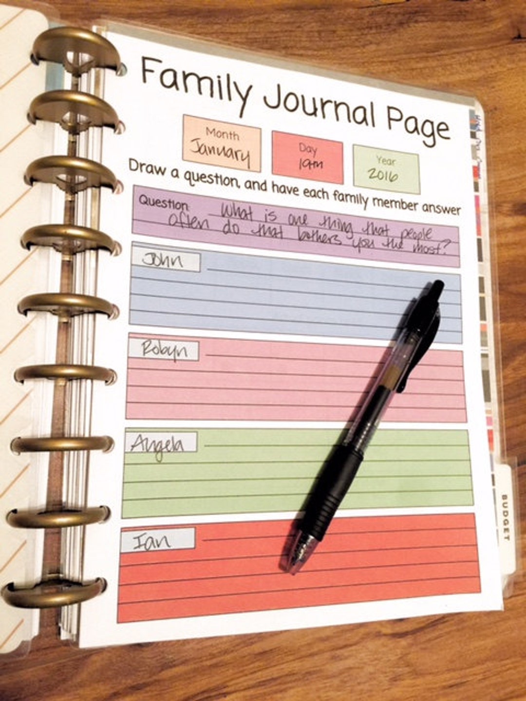 Family Journal Page - Etsy