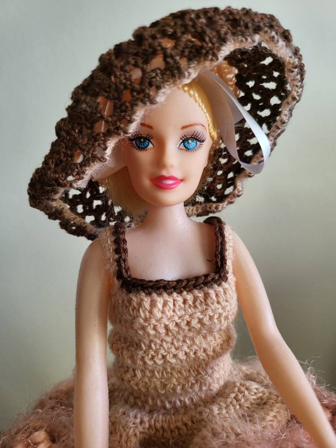 Vintage Hand Crochet Creamy Doll Dress Etsy