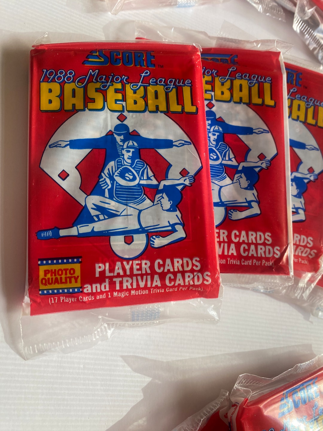 1988 Unopened Score Baseball Wax Packs 13 Packs Sold Together 17 Cards ...
