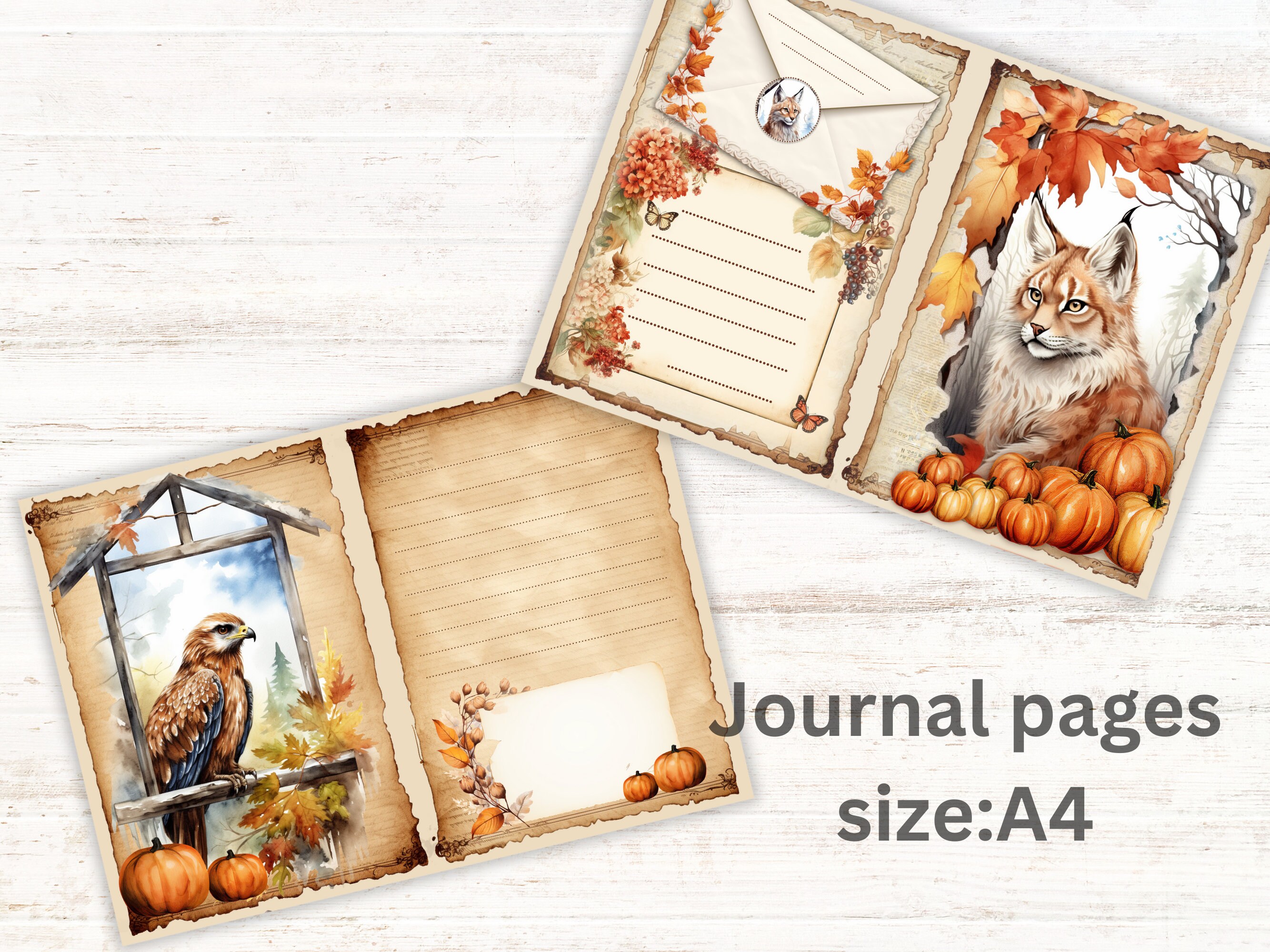 Autumn Junk Journal Papers Pages Digital Fall Scrapbook Kit - Etsy