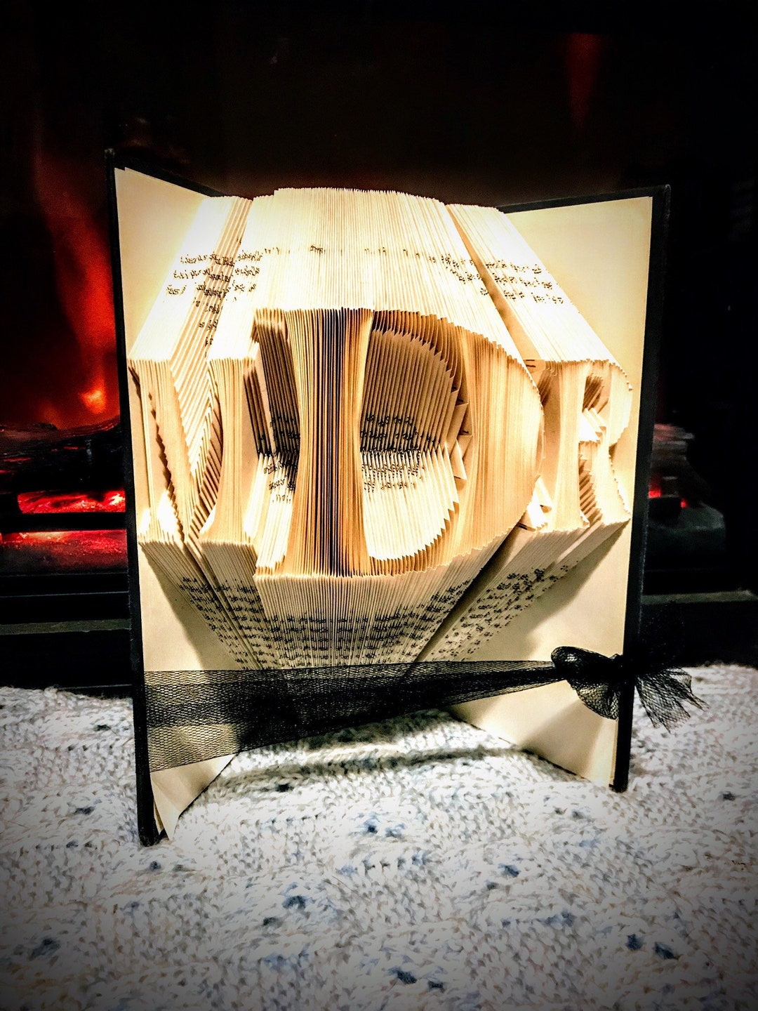 Arte del libro doblado monograma boda aniversario de papel despedida de ...