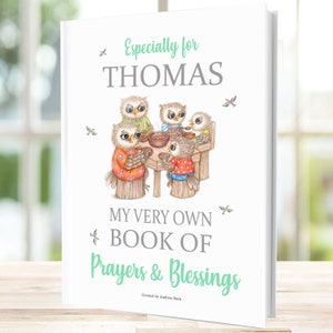 Prayer and Blessing Book Personalised for Children, God Bless, Heart ...