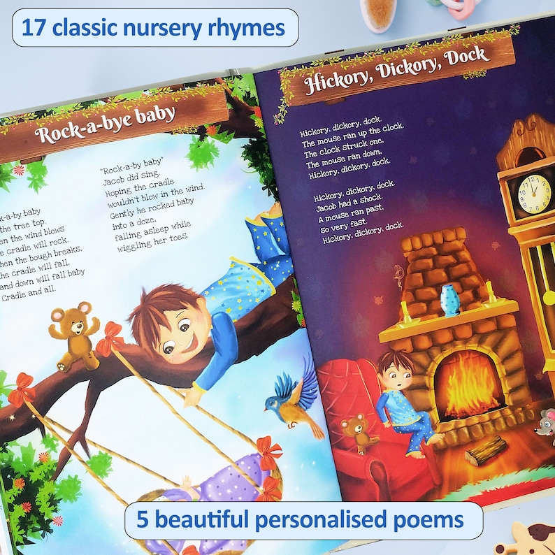 Personalised Book of Nursery Rhymes & Poems for Newborns and - Etsy