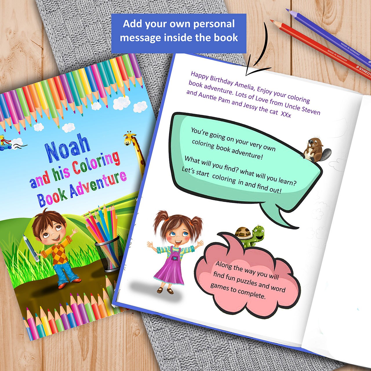 Personalised Coloring Book for Kids A Fun Coloring Book - Etsy