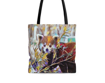 Red Panda Tote Bag Red Panda Bag Cute Beach Bag Reusable - Etsy