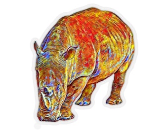 Rhinoceros Stickers One Inch Round Seals - Etsy
