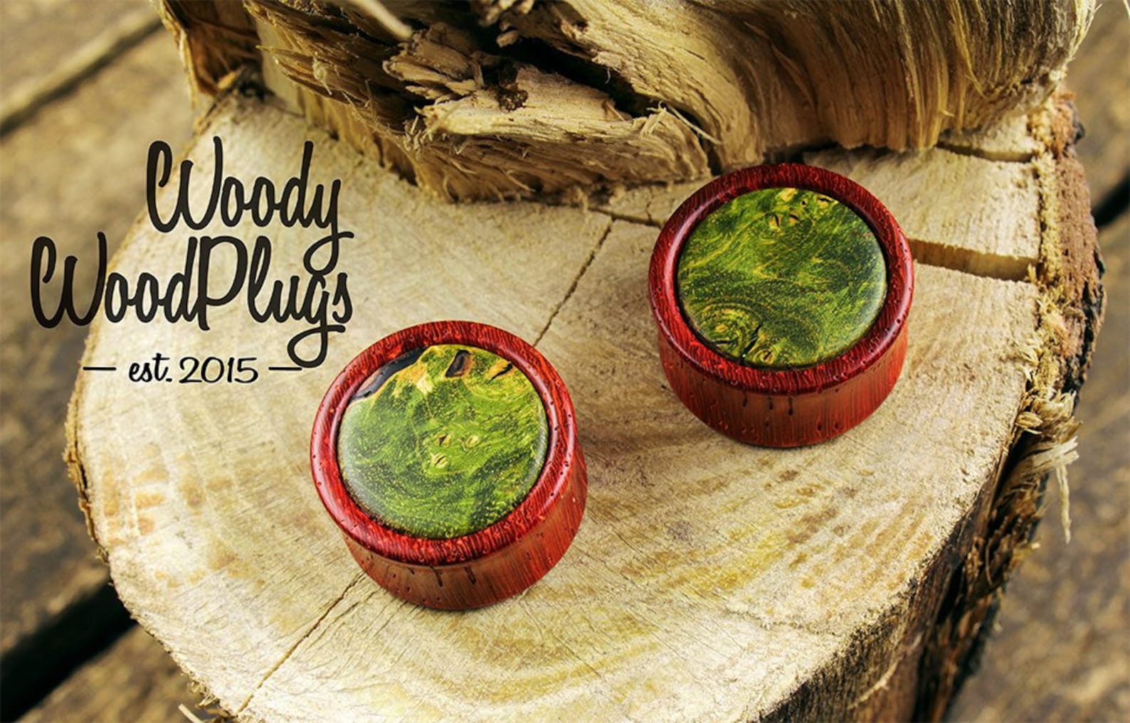 Red Ear Plugs With Violet Maple Inlay -wood Purple Plugs Ear Plugs and ...