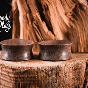 Teardrop Concave Ear Gauges From Brazil Nut - Dropshaped Concave Ear ...