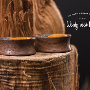 Ukraine Power Plugs, Wooden Ear Plugs With Blue/yellow Maple Enlay ...