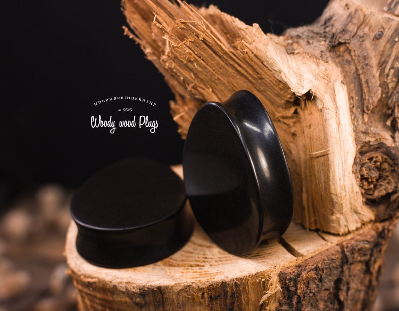 Ultra Black Ear Plugs Teardrop Plugs Drop Plugs Ebonite - Etsy