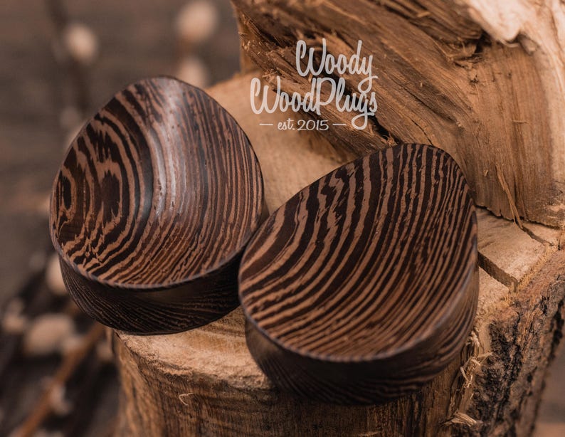 Teardrop Concave Ear Gauges From Brazil Nut - Dropshaped Concave Ear ...