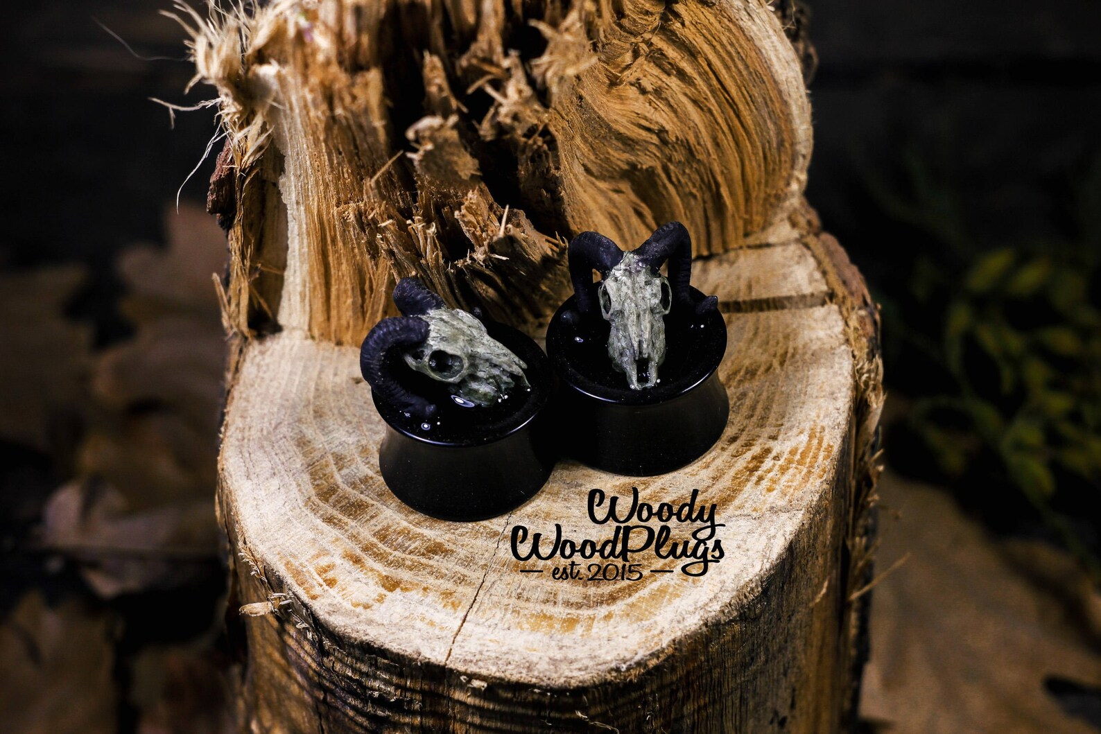 Wenge Wood Ear Plugs With Ram Skull Organic Wooden Ear | Etsy