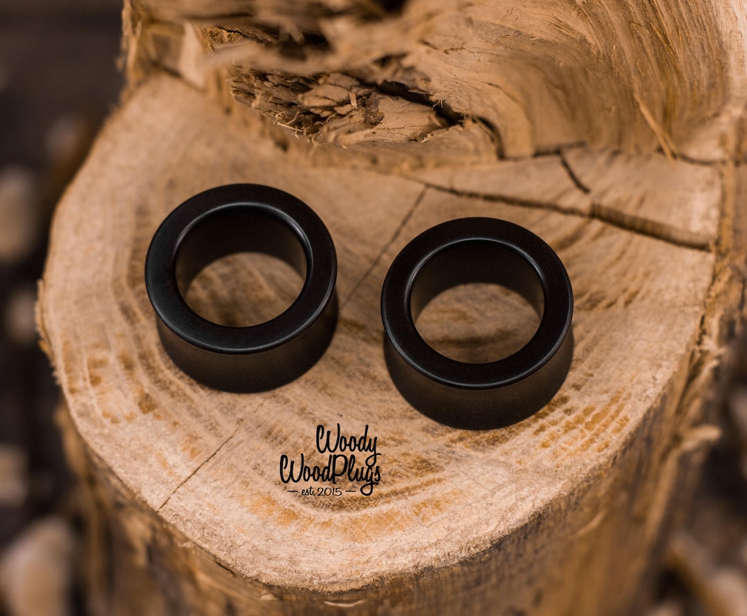 Black Thin-walled Ear Tunnels – Handcrafted Gauges – Sizes 10mm–50mm - Etsy