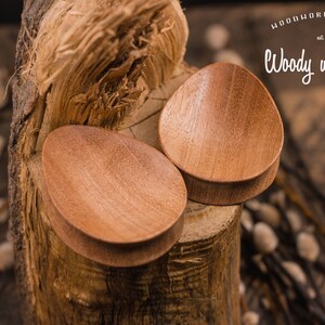 Teardrop Concave Ear Gauges From Brazil Nut - Dropshaped Concave Ear ...