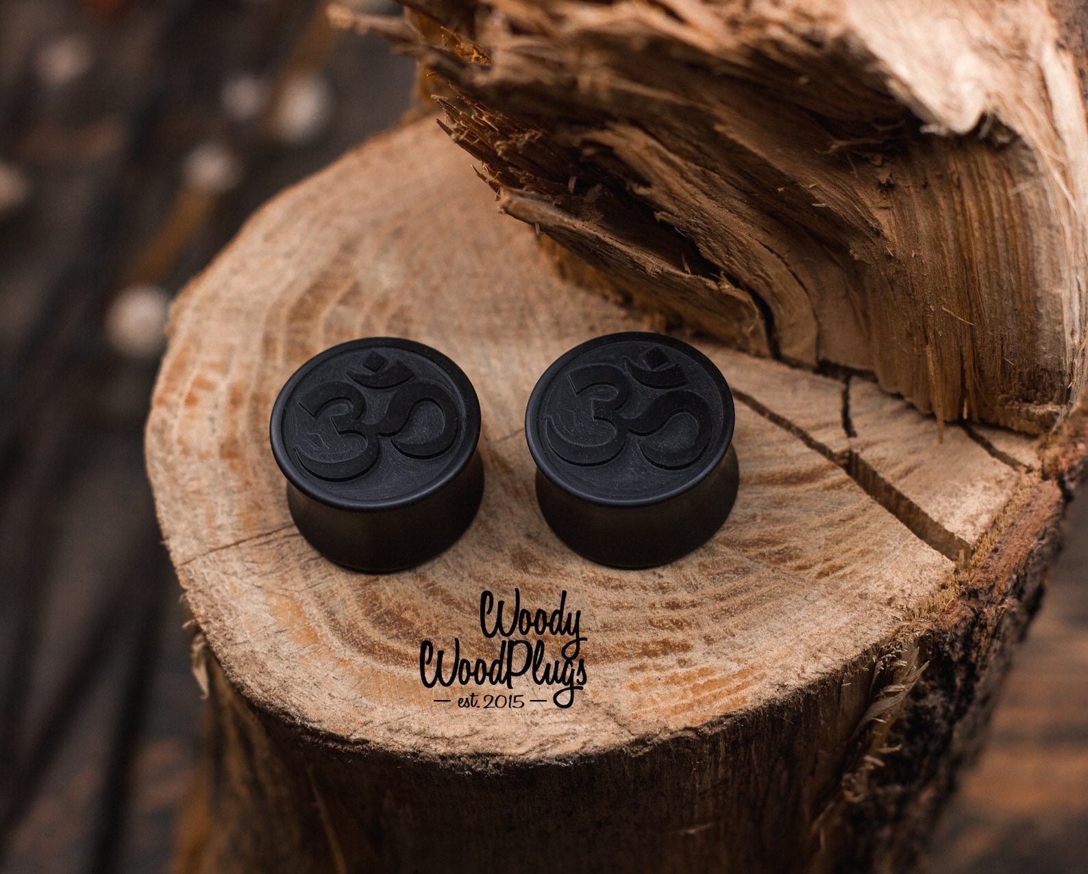Ohm Ear Gauges and Plugs Black Ear Plugs Mandala Ear - Etsy