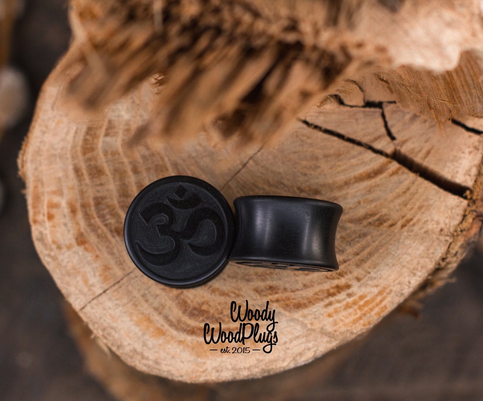 Ohm Ear Gauges and Plugs Black Ear Plugs Mandala Ear - Etsy