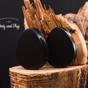 Ultra Black Ear Plugs Teardrop Plugs Drop Plugs Ebonite - Etsy
