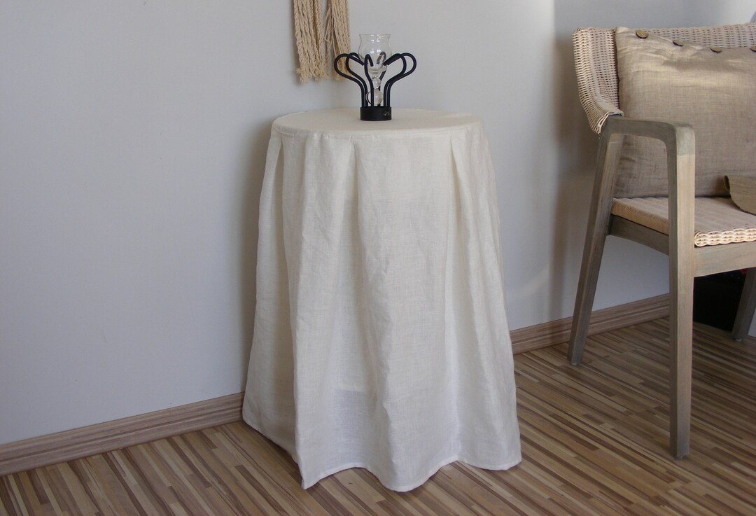 Wide Pleat Tablecloth. Linen Pleat Table Cover. Handmade Linen Table ...