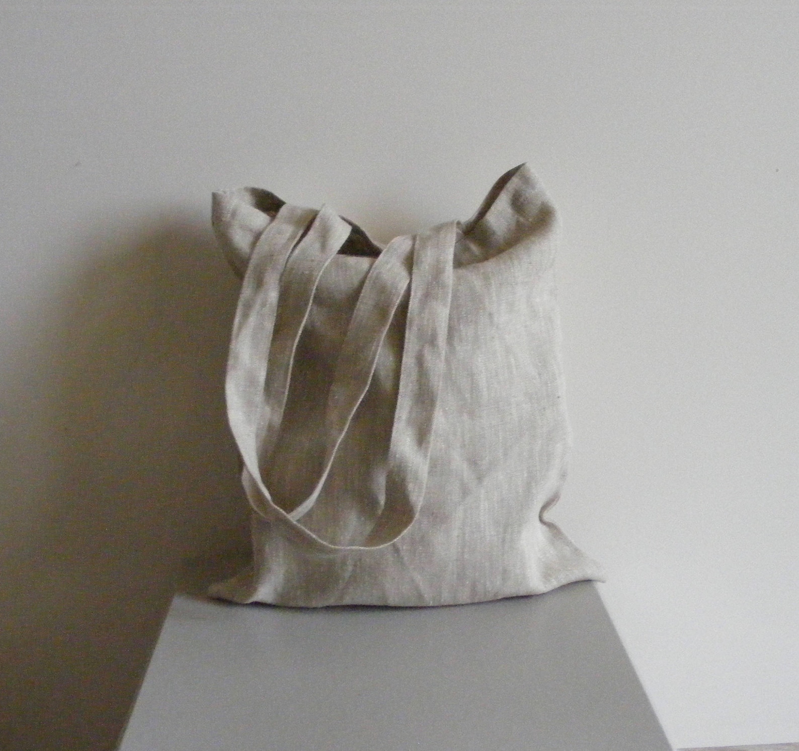 Tote Linen Bag in Melange Linen / School Bag / Linen Shoulder | Etsy