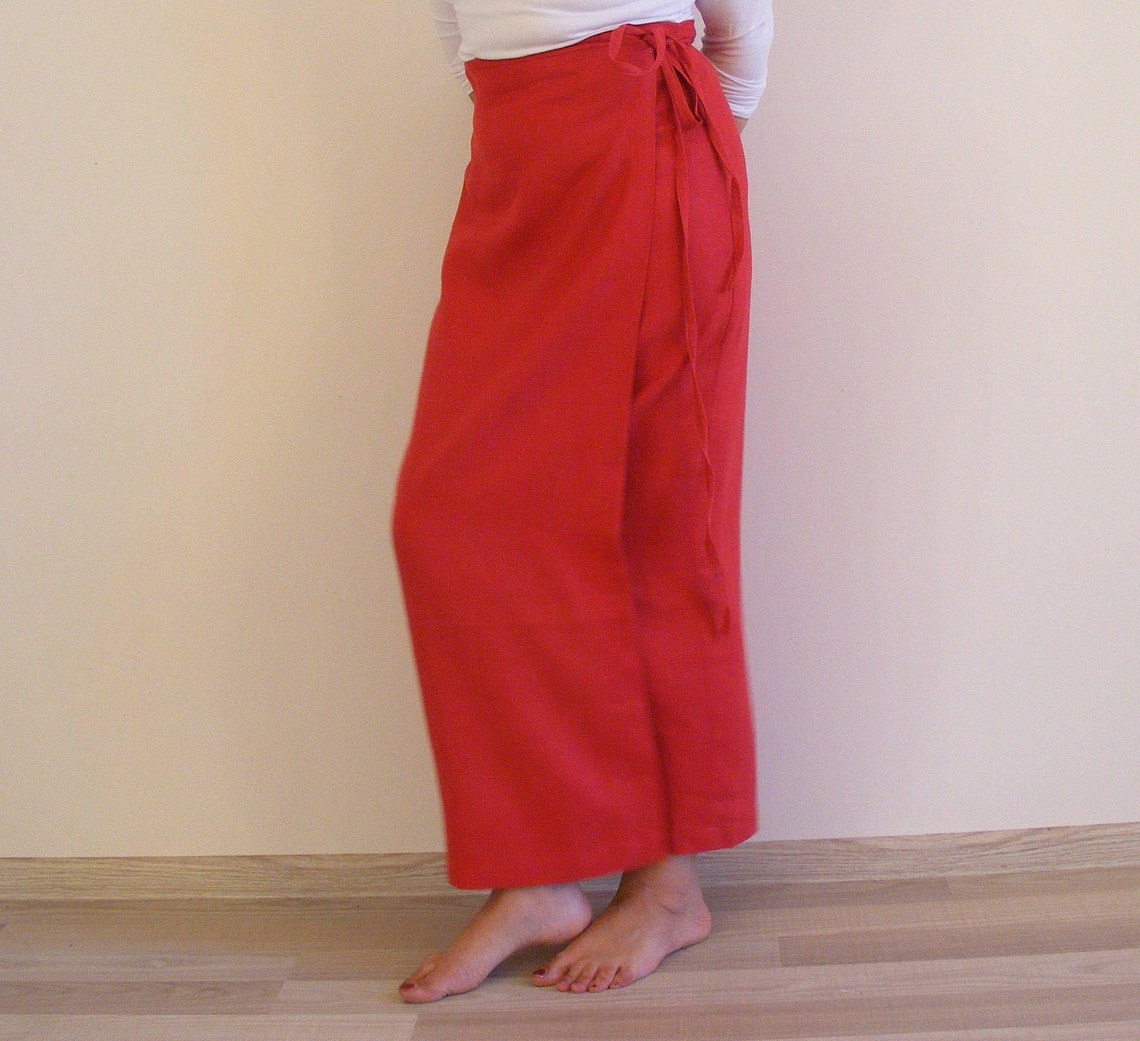 Linen Wrap Skirt / Linen Maxi Skirt/ Linen Middle Skirt/ Linen | Etsy
