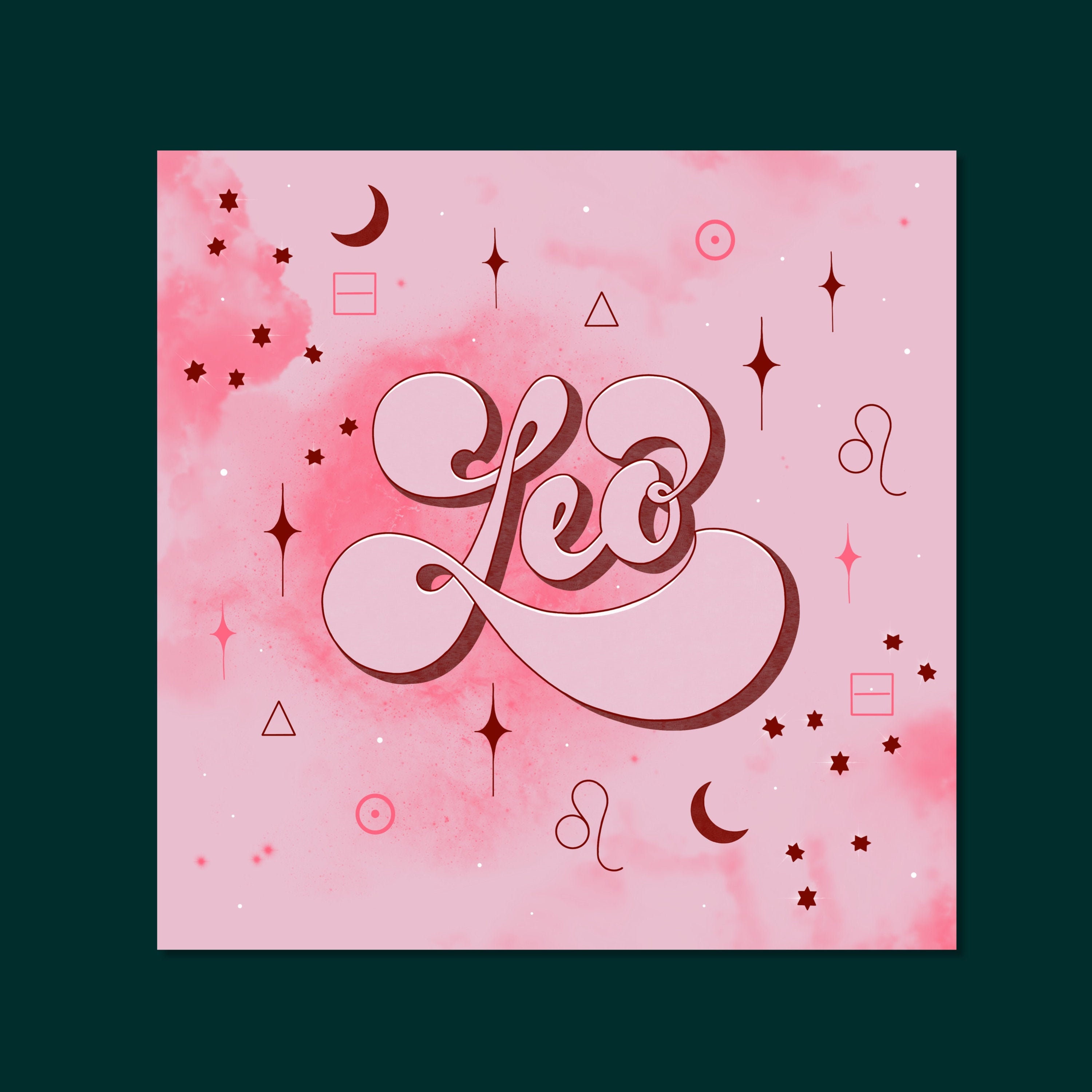 Leo Star Sign Card. Zodiac Star Sign Card. Constellation Birthday Card ...