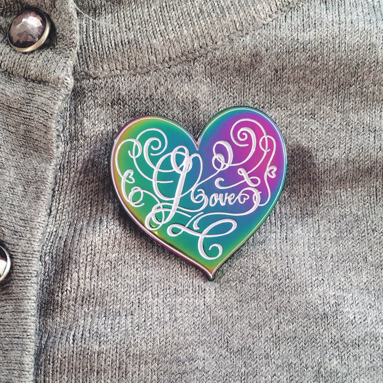 Rainbow Enamel Pin. Rainbow Pin Badge. Rainbow Love Enamel - Etsy