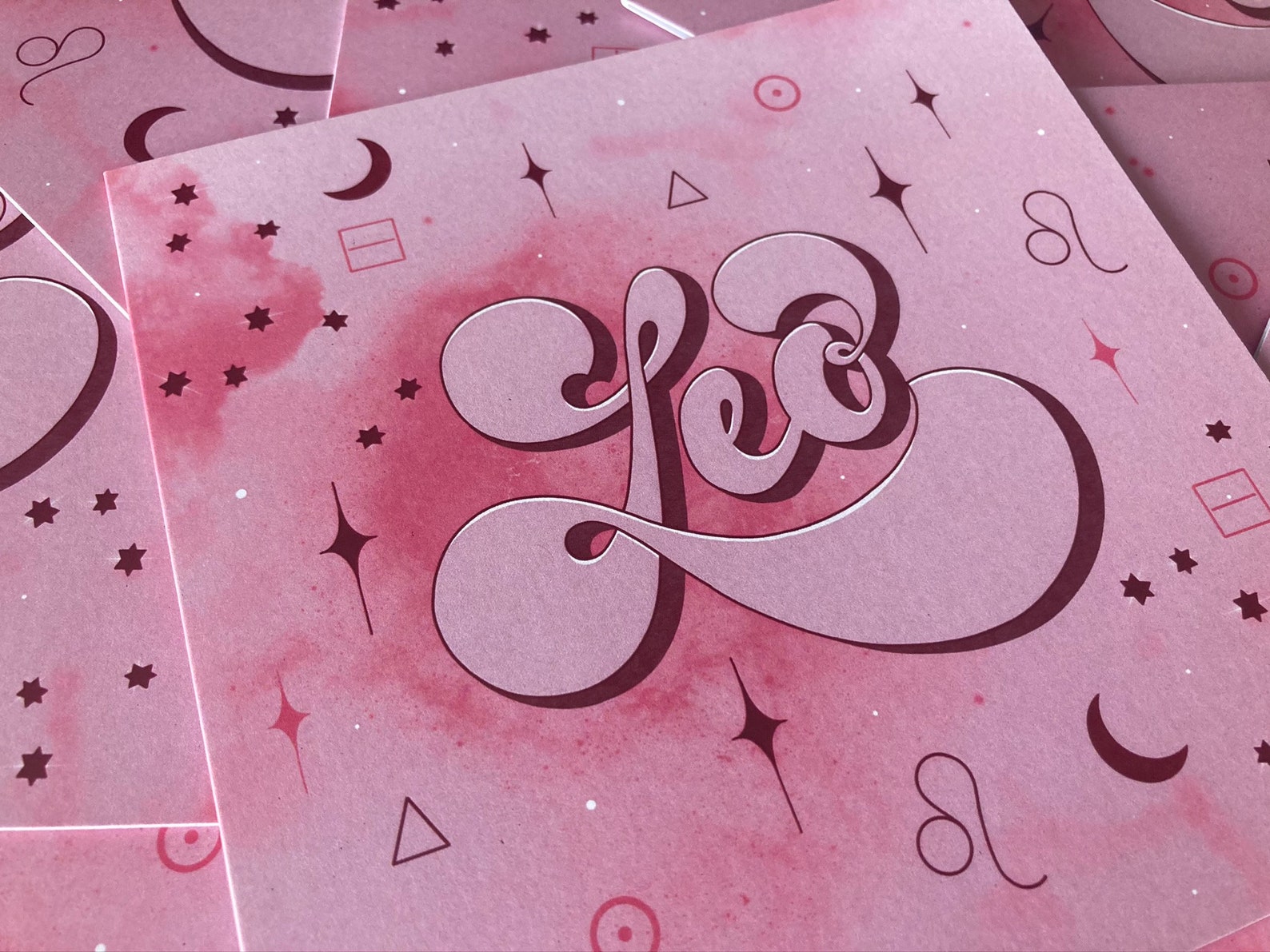 Leo Star Sign Card. Zodiac Star Sign Card. Constellation Birthday Card ...