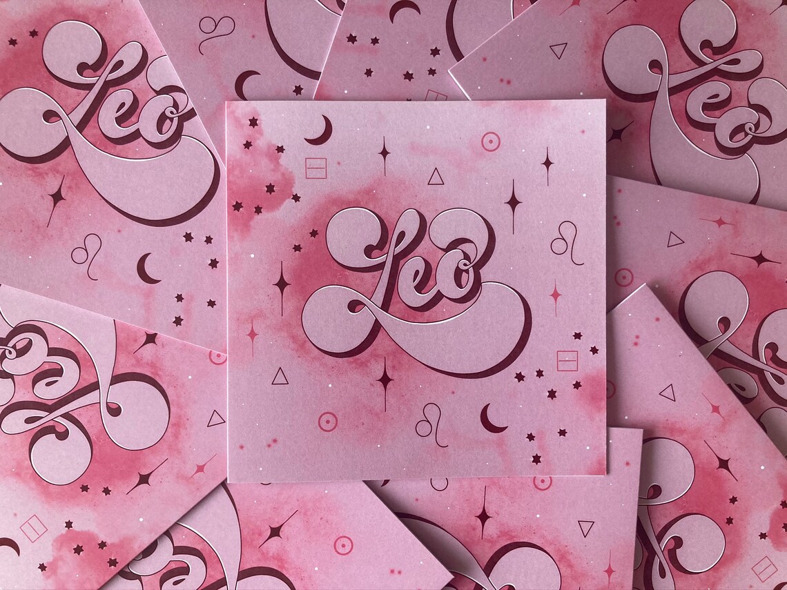 Leo Star Sign Card. Zodiac Star Sign Card. Constellation | Etsy