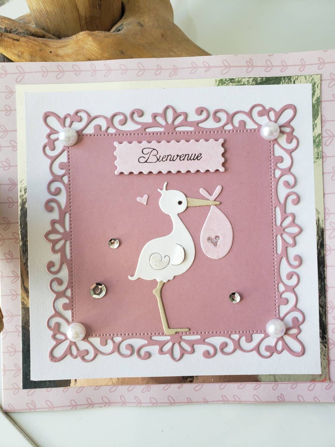 Carte naissance. Carte naissance fille. Carte félicitations. - Etsy France