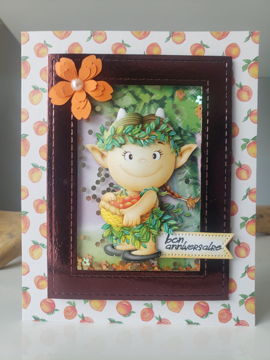 Elf Birthday Card, Shakeable Handmade Card, Funny Gift, Children's Card ...