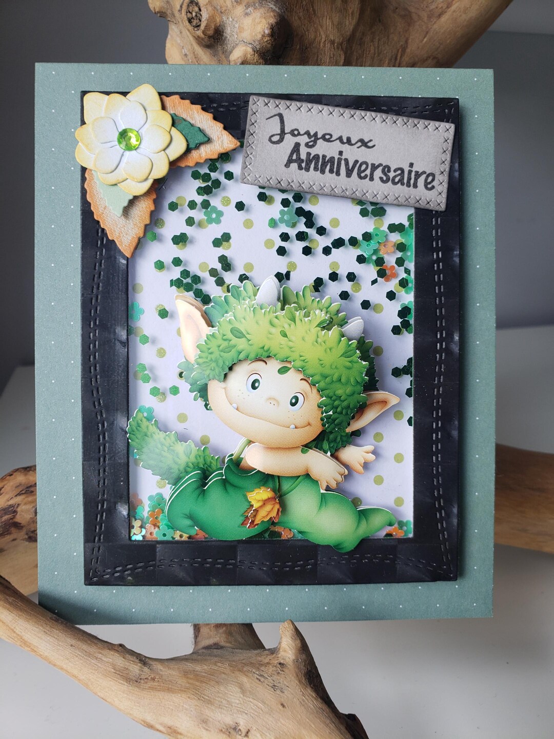 Funny Elf Birthday Card, 3D Shakeable Handmade Card, Original Gift for ...