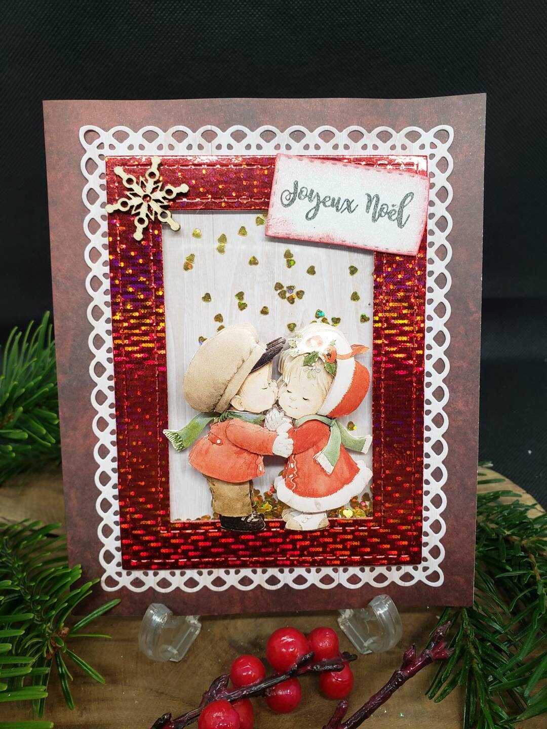 Christmas Card. Boy Christmas Card. Handmade Christmas Card. Girl's ...