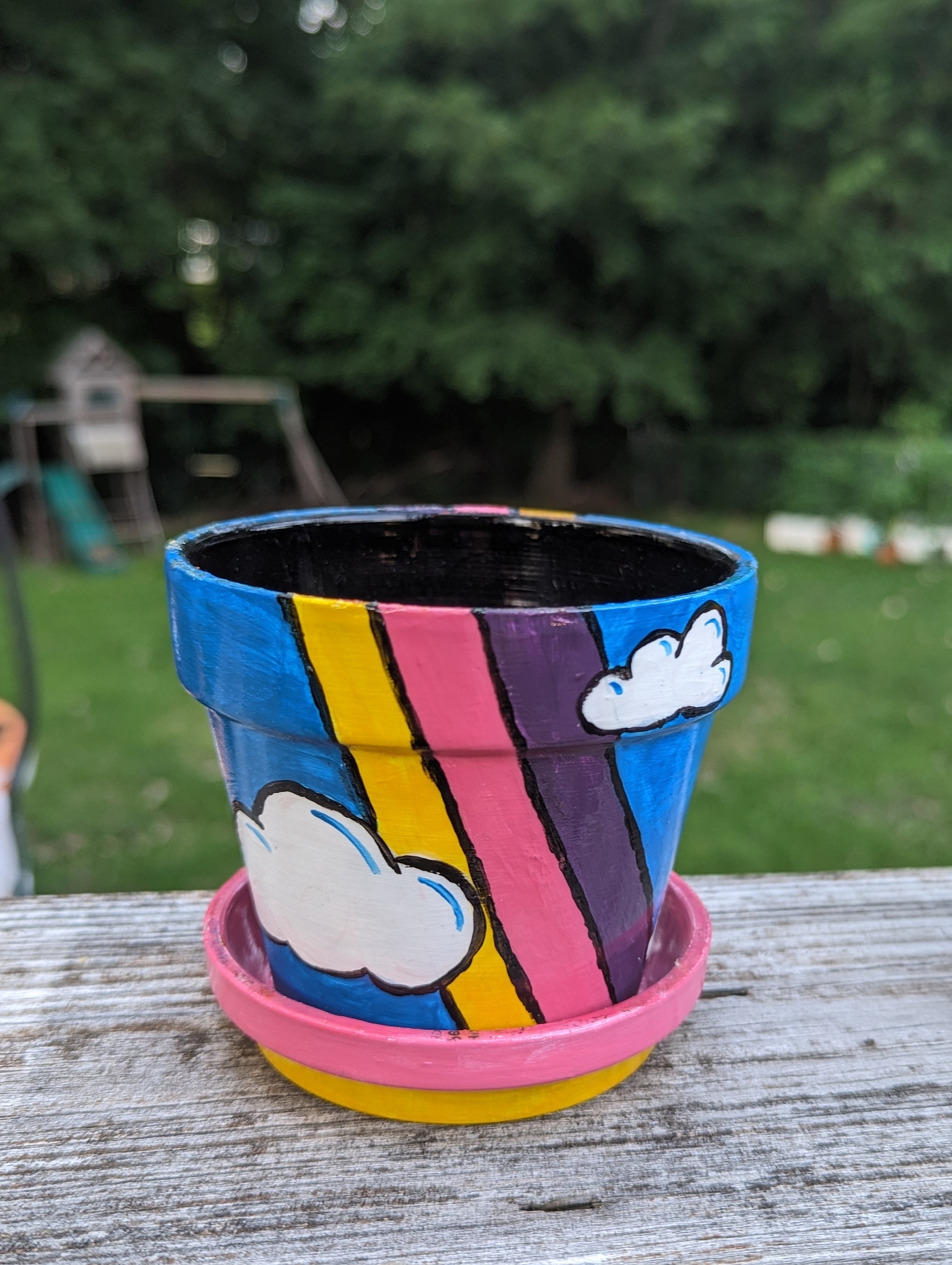Colorful Hand-painted Small Planter Pots - Etsy