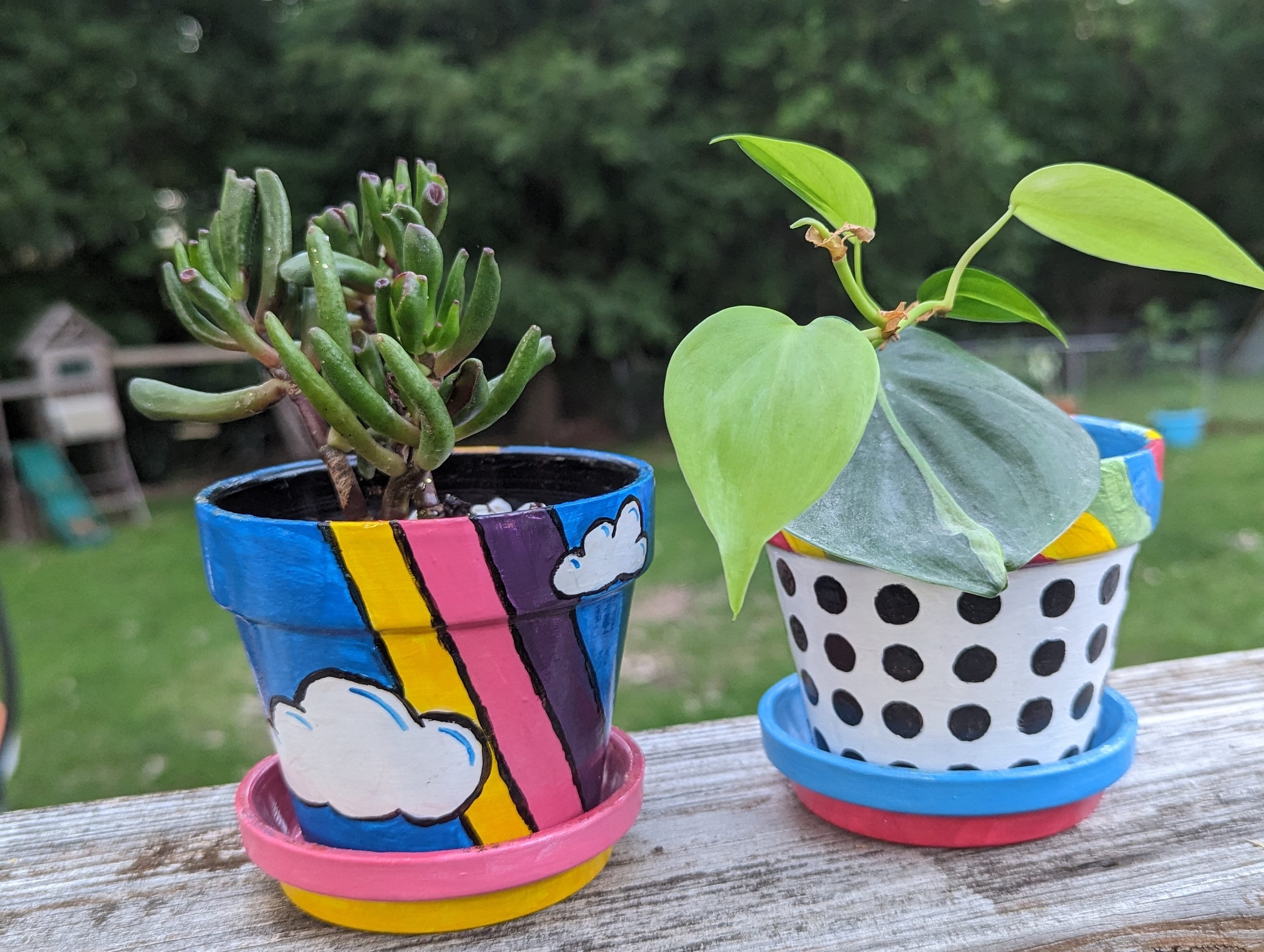 Colorful Hand-painted Small Planter Pots - Etsy