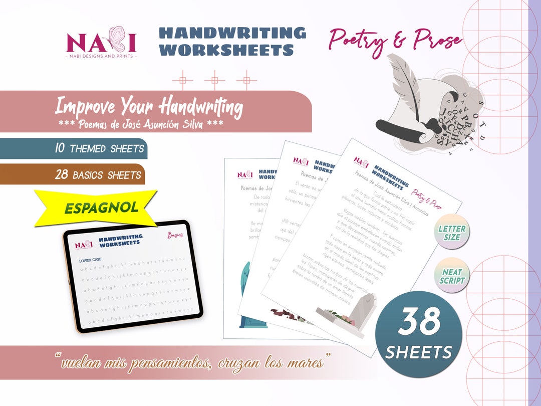 Handwriting Practice Worksheet Guides With Traceable Alphabet - Etsy