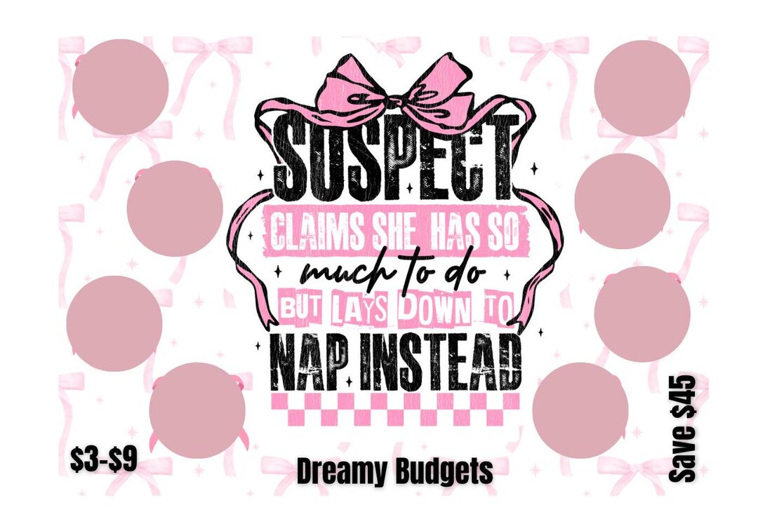 Nap Needed | Scratch off Savings Challenge | Low Income - Etsy