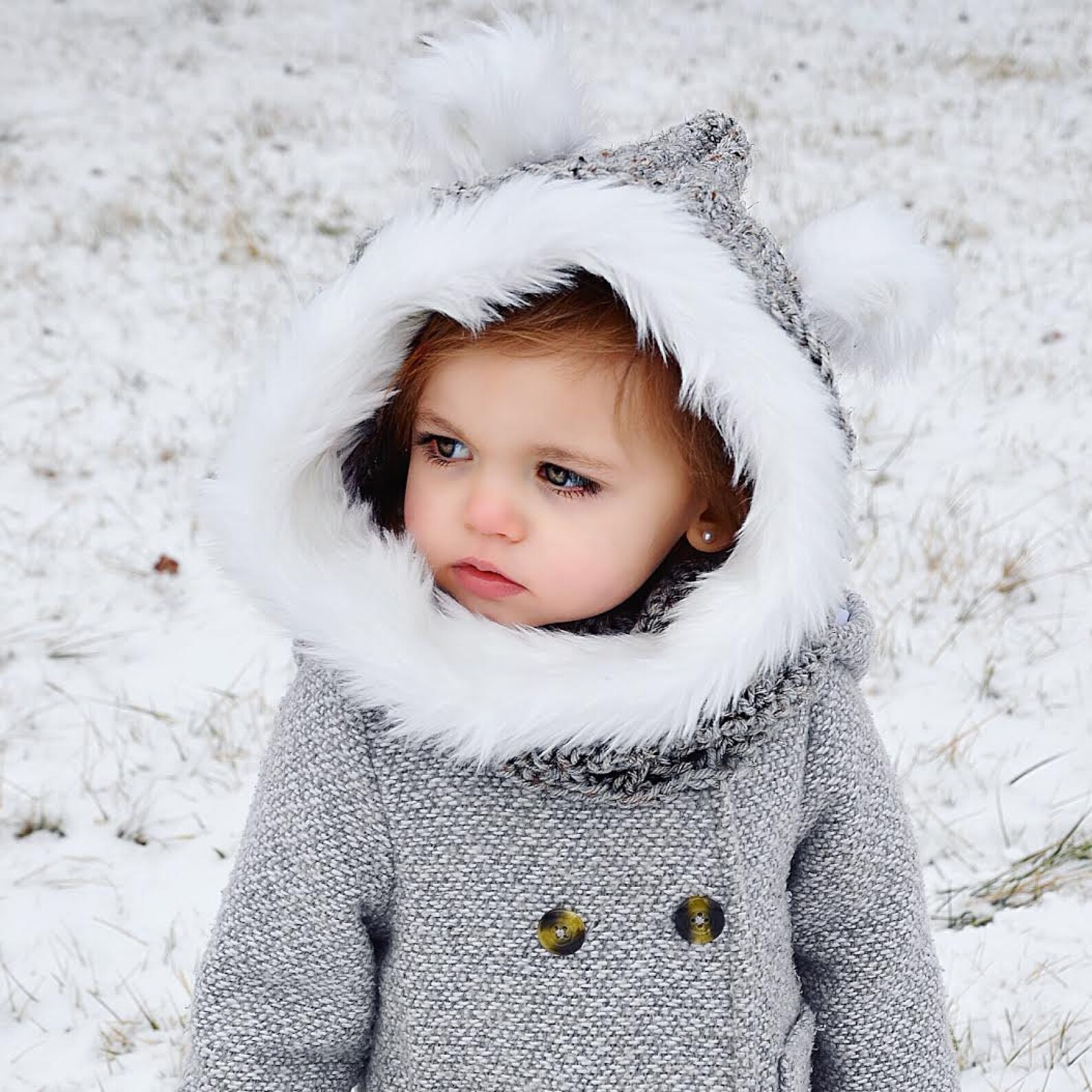 Grey Wolf Hooded Cowl, Hooded Fur Cowl, Faux Fur Cowl, Hooded Cowl ...
