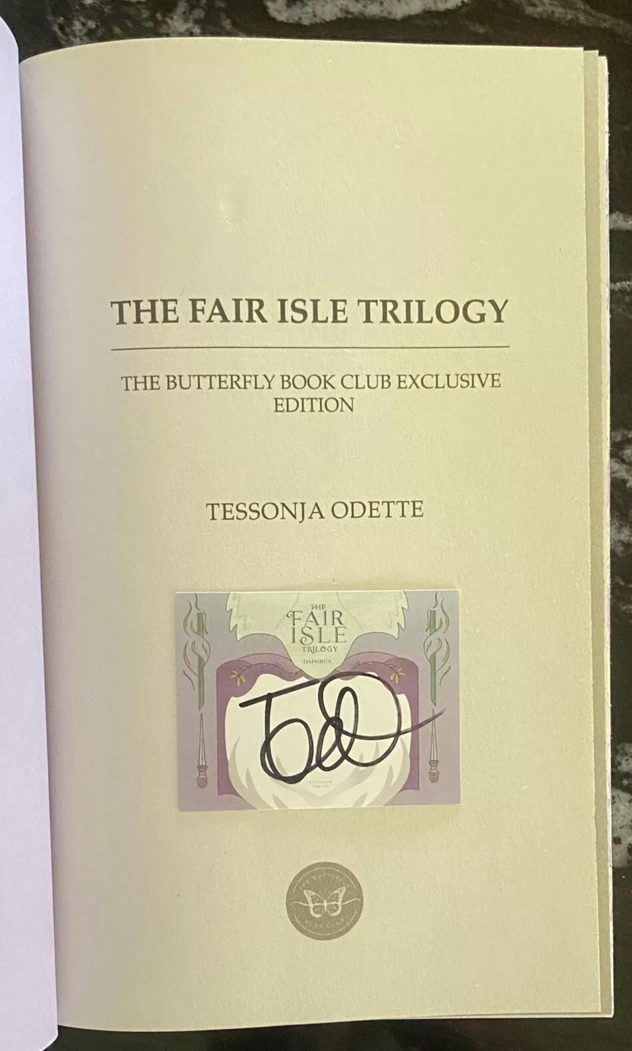 THE FAIR ISLE Trilogy Omnibus Signed Butterfly Book Club Exclusive - Etsy