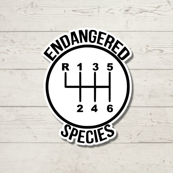 Endangered Species Manual Sticker - Etsy