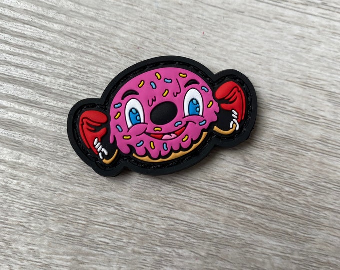Pink Boxing Donut PVC Hook and Loop Patch - Etsy