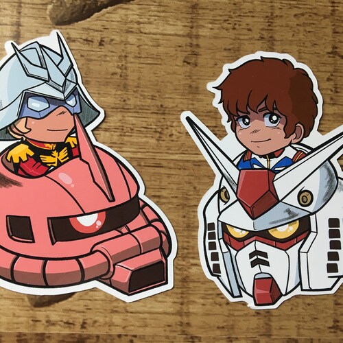 Gundam 0079 Amuro Ray Char Aznable Chibi Stickers - Etsy