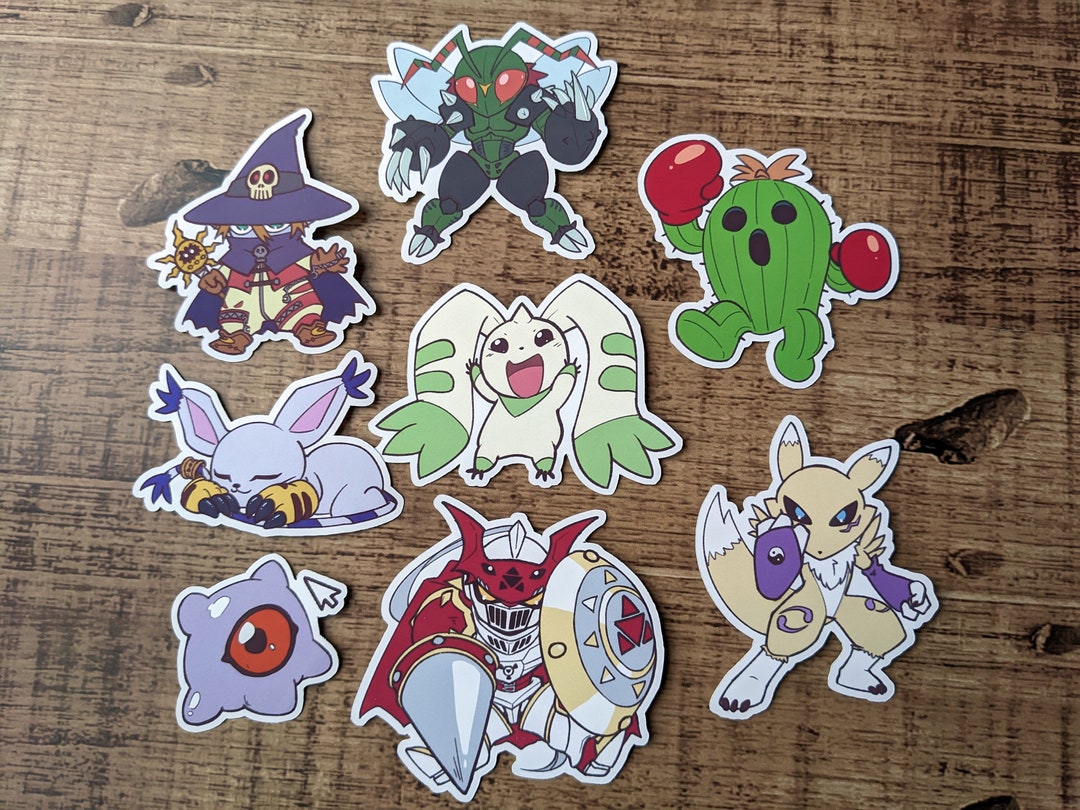 Digimon Matte Stickers - Etsy