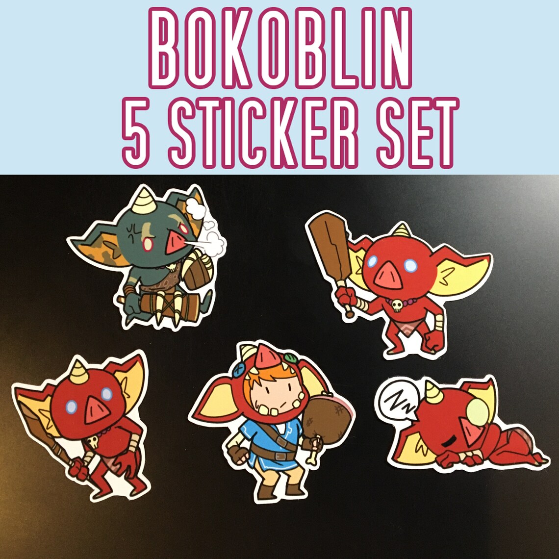 Zelda Breath of the Wild BOKOBLIN Sticker Set (5) - Etsy
