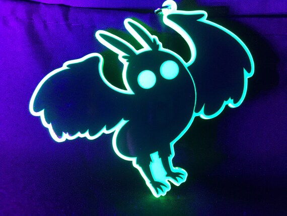 MOTHMAN UV Light 3 Inch Acrylic Charm Key Chain Crypted | Etsy