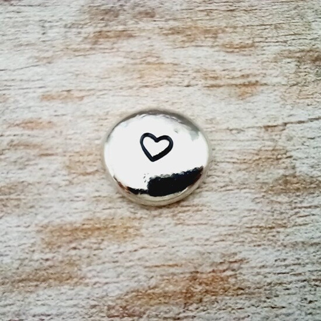Heart Pocket Pebble, Pewter Pebble, Personalised Token, Keepsake Token ...